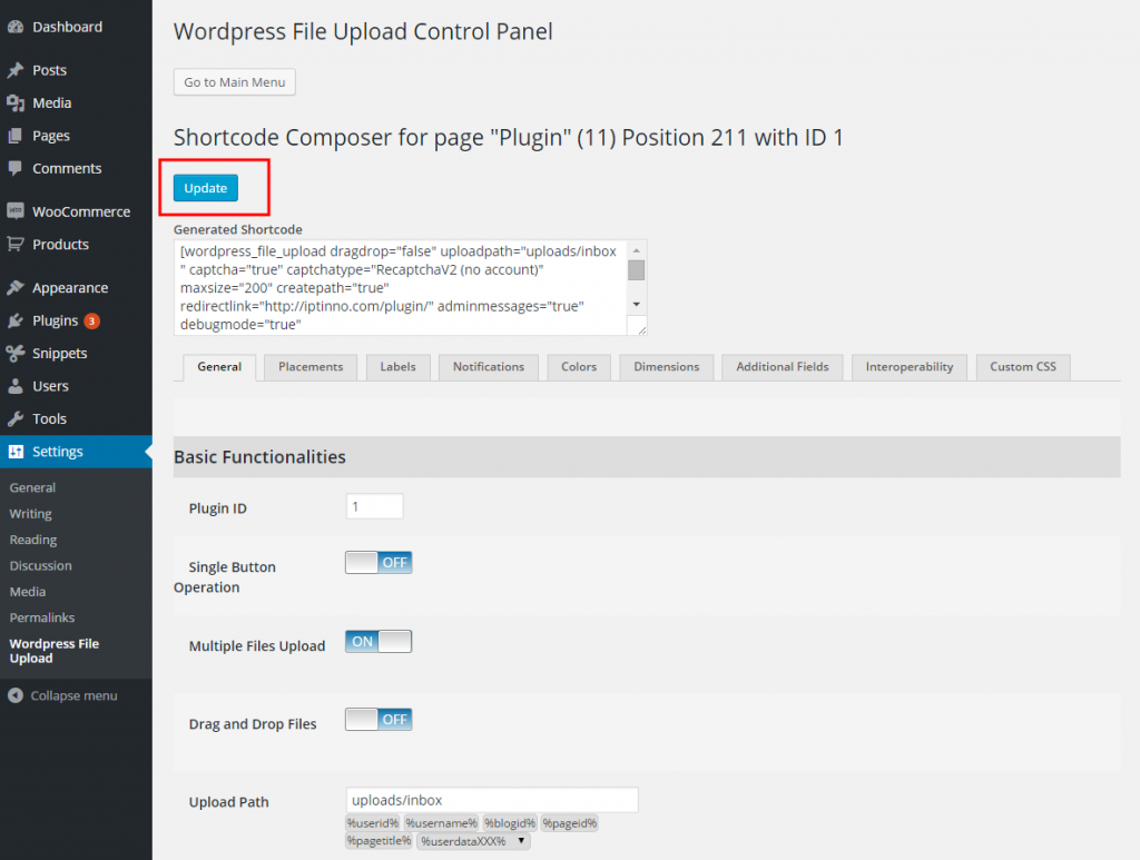 How to Use the Visual Editor of Wordpress File Upload Plugin - Iptanus